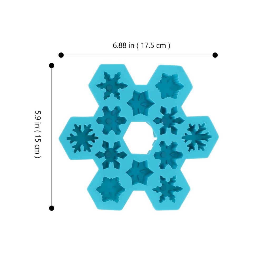 2 Pcs Snowflake Ice Cube Mold Silicone Shaped Trays Molds Fun Shapes ...