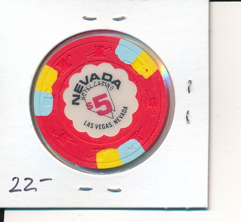 $5 CASINO CHIP- NEVADA HOTEL LAS VEGAS NV 1990 H&C #N1958 GAMING CHEQUE ...