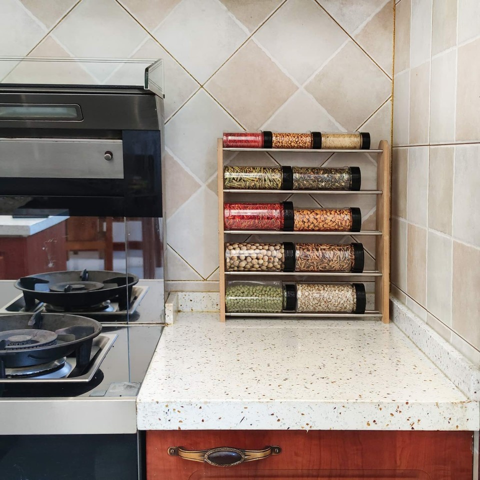 5-Tier Expandable Retractable Spice Rack Storage For Any Sz Countertops ...