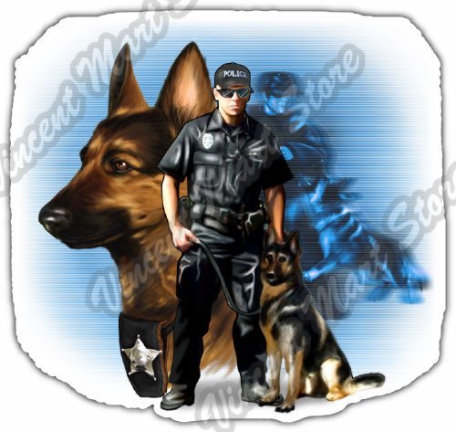 Police Dog K9 K-9 Officer German Shepherd Car Bumper Vinyl Sticker ...