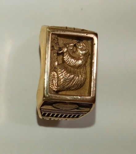 1963 MIT "Brass Rat" Class Ring, 10kt Yellow Gold, size 7.5, excellent ...