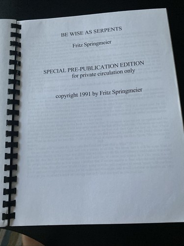 Be Wise As Serpents By Fritz Springmeier 1991 | eBay