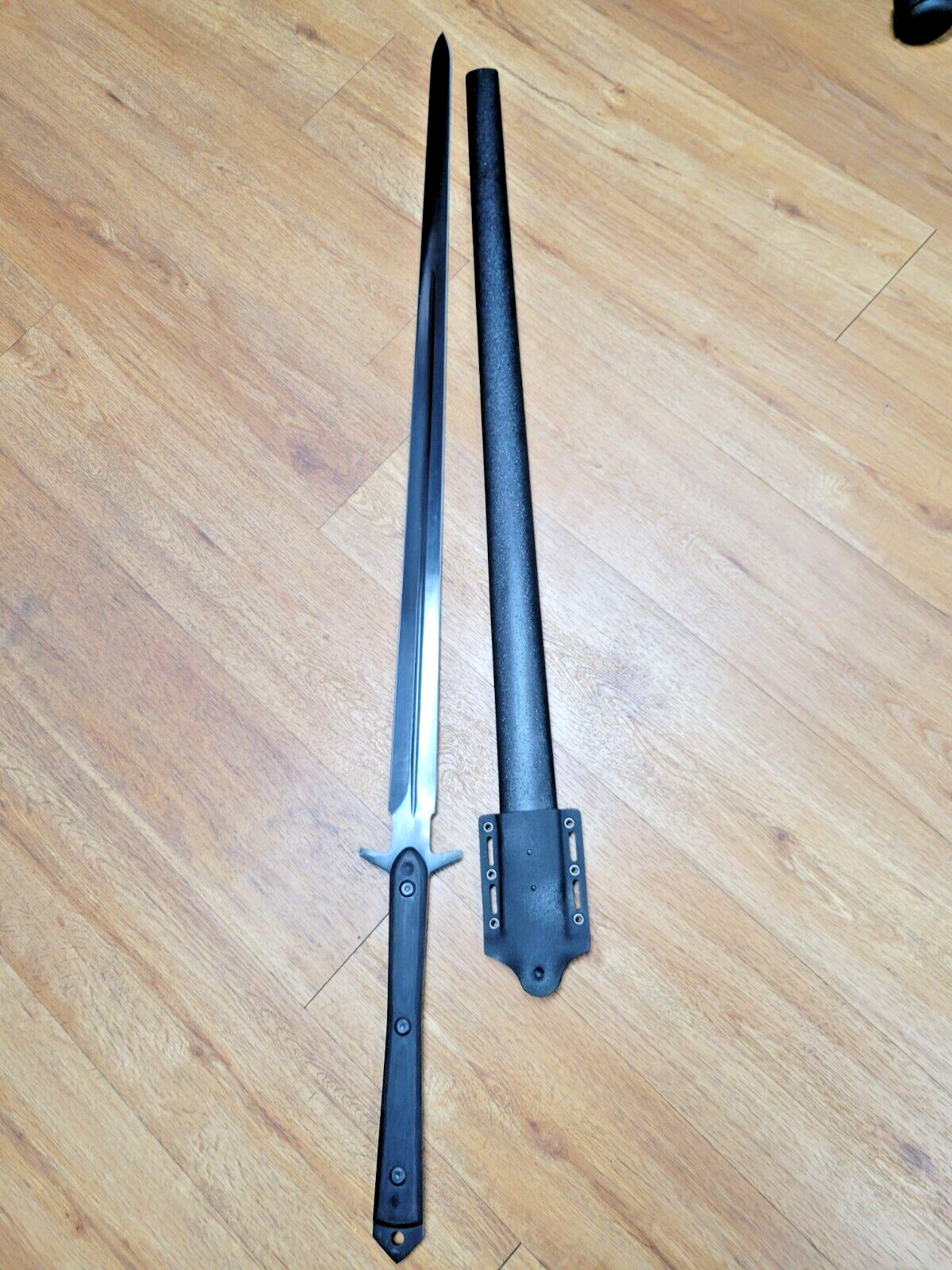 APOC Survival Long Sword 32.5" Black Coated Spring Steel Blade Black ...
