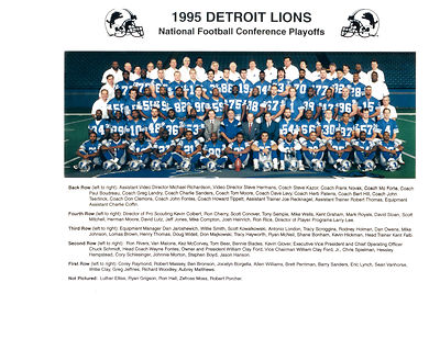 1995 DETROIT LIONS TEAM 8x10 PHOTO MICHIGAN FOOTBALL NFC SANDERS BLADES ...