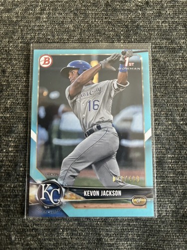 2018 Bowman Draft Kevon Jackson Sky Blue Paper Kansas City Royals 070/ ...