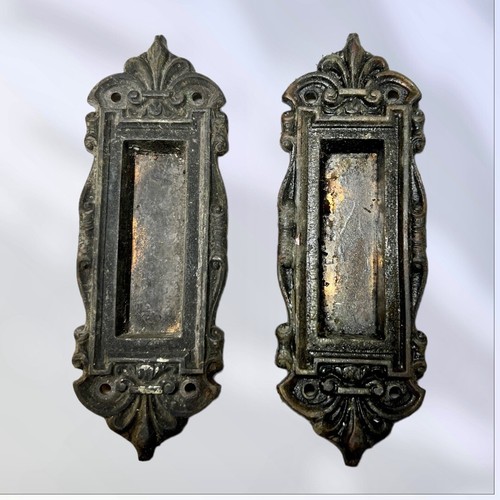 Antique Heavy Petite Cast Bronze Art Nouveau Pocket Door Handle Pull ...