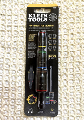 Klein Tools 32907 7-in-1 Impact Flip Socket Set 6 Hex Sizes FREE ...