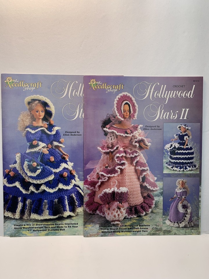 Hollywood Stars I and II - Crochet 17" Starlette Doll Gowns Pantaloons ...