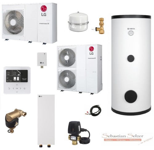LG Therma V Wärmepumpe Monoblock, 5 - 16kW inkl. Reglung, 300l Speicher ...