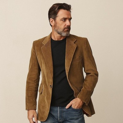 Vintage 70s Kmart Tan Corduroy Blazer Jacket Brown Retro Academia Size ...
