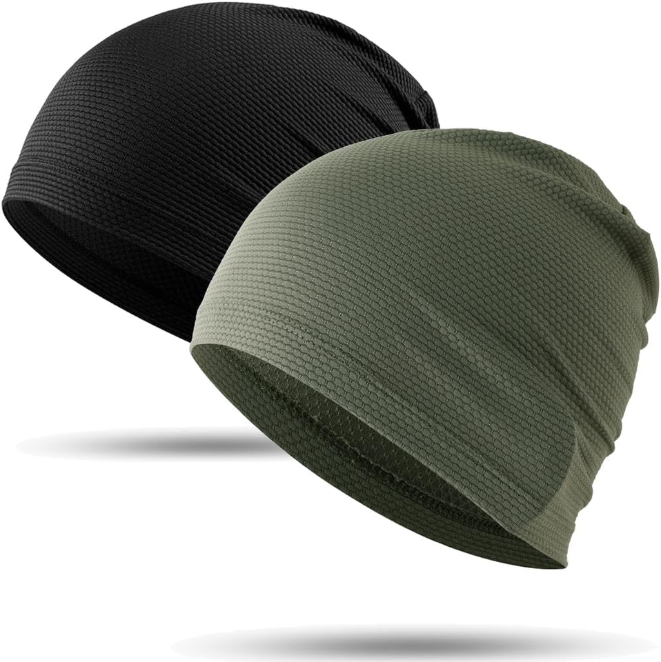 2-Pack Cooling Skull Caps for Men & Women - Breathable 3D Mesh Running ...