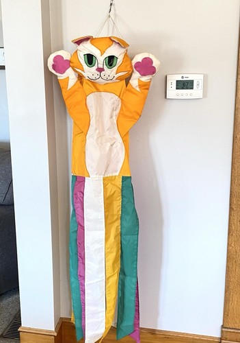 Vintage Windsport Orange Kitty Cat Windsock Kitschy Y2K Yard Lawn ...