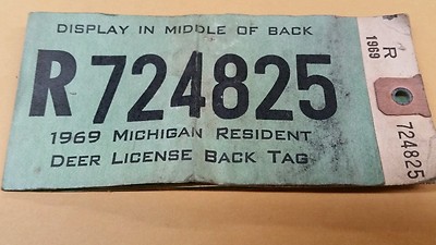 Michigan Resident Deer License Back Tag 1969 | eBay