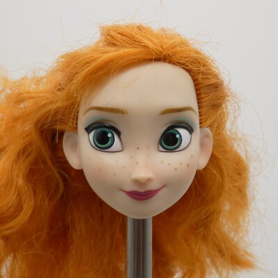 Disney Frozen Anna Doll Head Red White Hair Green Eyes Freckles Light ...