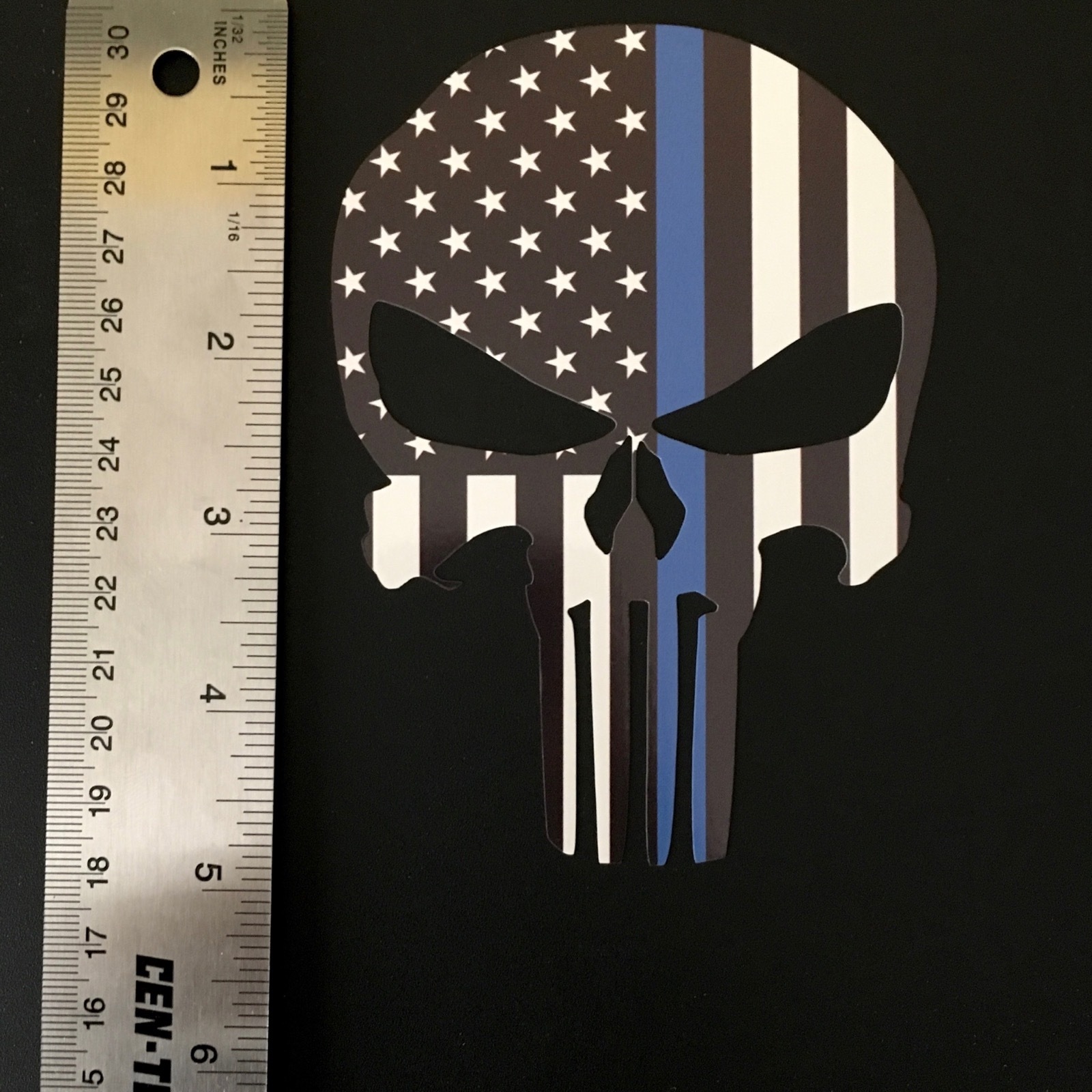 Punisher Blue Lives Matter Flag Police Die Cut Decal Sticker Car Truck ...