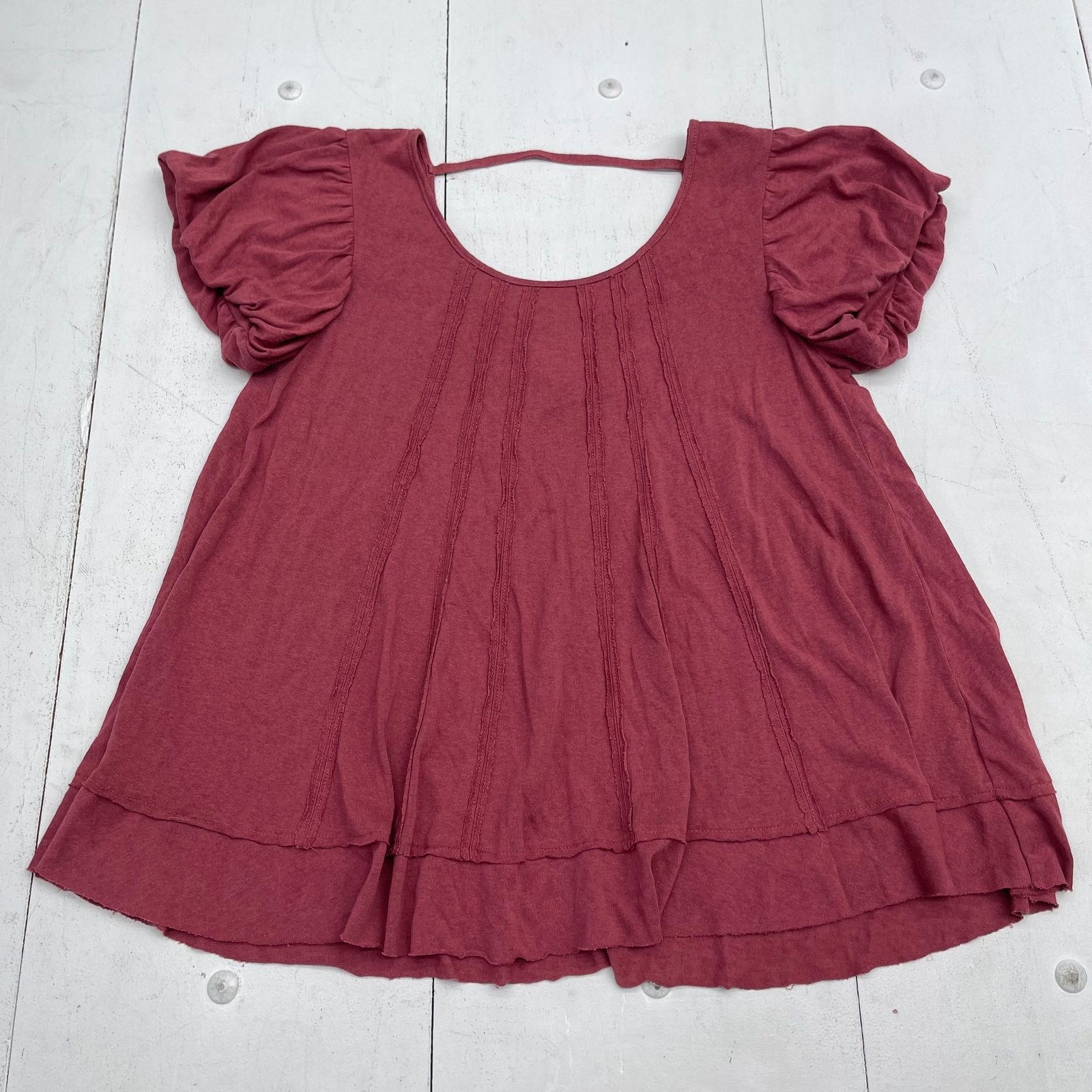 ODDY Red Short Poof Sleeve Blouse Women’s Size Medium | eBay