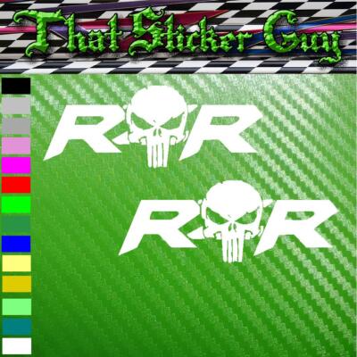 2 RZR skull stickers fits Polaris turbo 1000 ranger general 800 decals ...