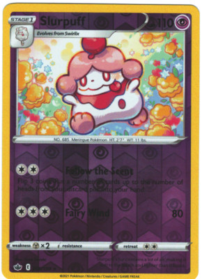 Slurpuff 68/198 Chilling Reign Reverse Holo Rare Pokemon Card TCG 068/ ...