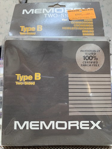 5.25 in. DSDD floppy disks. 5 1/4" blank 2-pack Memorex brand. Toys R ...
