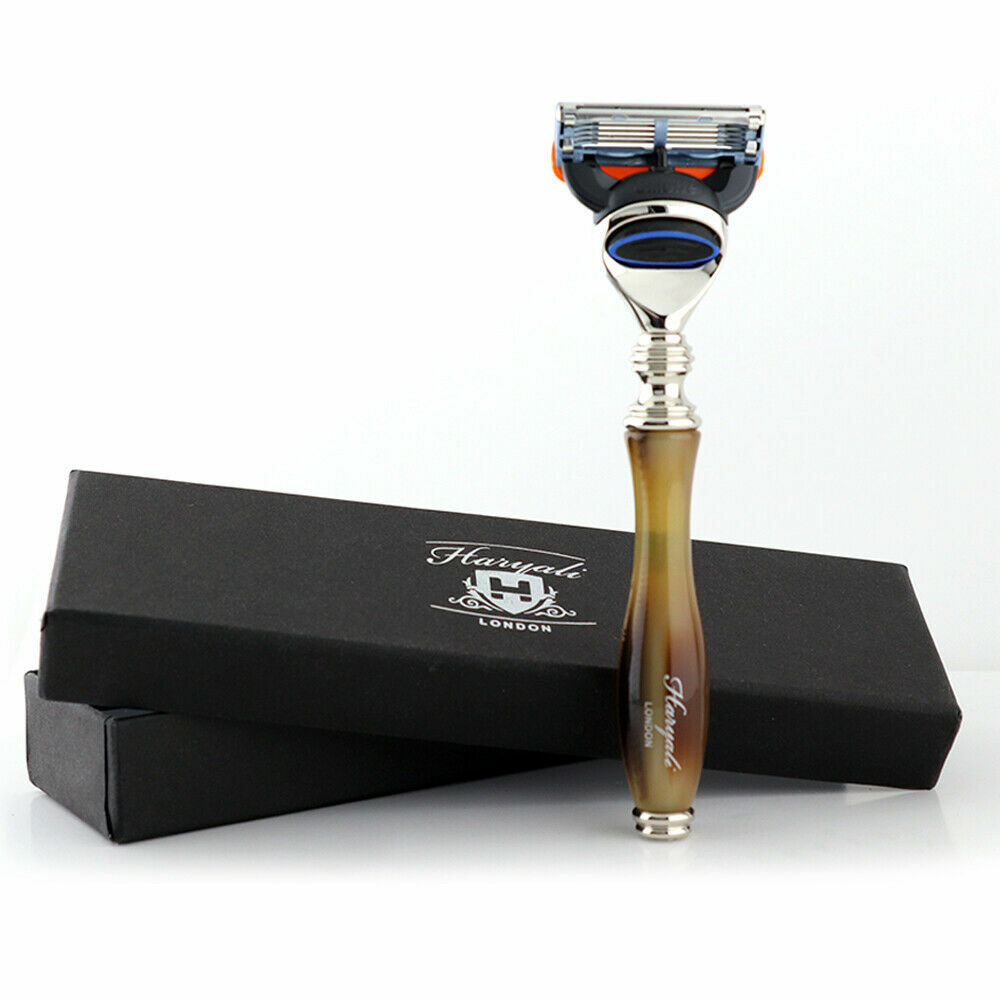Men Classic 5 Edge Shaving Safety Razor Horn Handle Material Vintage ...