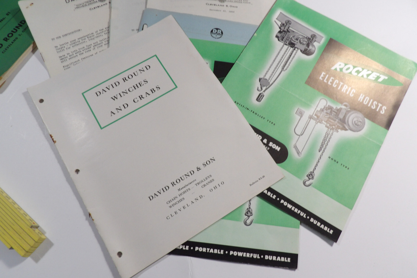 1950 DAVID ROUND HOISTING EQUIPMENT CATALOG WINCHES CRANE TOLLEY ...