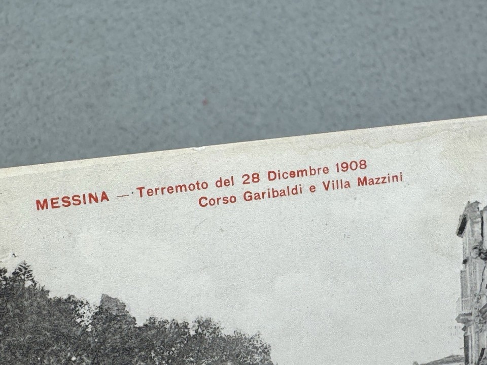 Messina Italy Postcard Corso Garibaldi e Villa Ruins After the ...