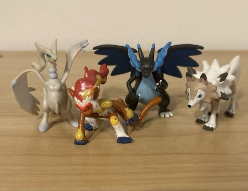 Pokemon Figure Lot Mega Charizard X Lycanroc Infernape Metallic ...