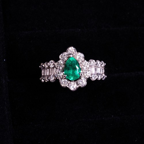 Pt 900 Emerald 0.68ct Diamond 0.81ct 8.50g RING- X5003 | eBay