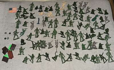 100 Retro Vintage Army Men Lot. Green Beige Grey Misc. Mix. 1-2+”. Huge ...