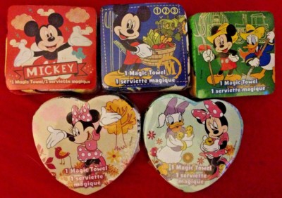Disney Mickey and Friends 11" x 11" Magic Towel Donald Daisy Minnie or ...