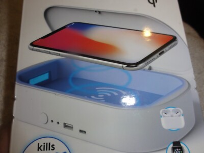 UV Iphone android + Cell Phone Sterilizer Sanitizer Box + Wireless ...
