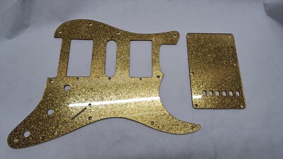Gold Glitter HSH pickguard + trem cover set Fits Fender Strat ...