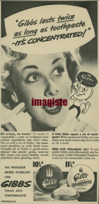 Original Vintage British Ad (1954): Gibbs Toothpaste | eBay