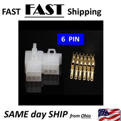 6pin - 6 wire - connector end plugs - Male & Female set with pins ...