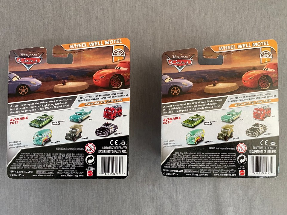 2012 NEW DISNEY PIXAR CARS - Flo & Sheriff - Wheel Well Motel Set ...