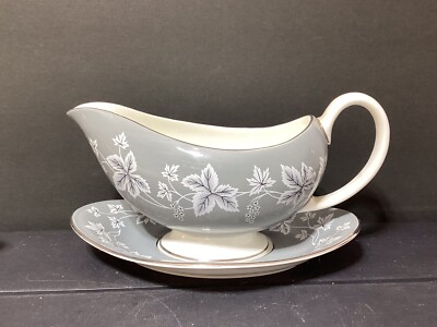 WEDGWOOD MOSELLE GRAY Gravy Boat with Underplate (B049) | eBay