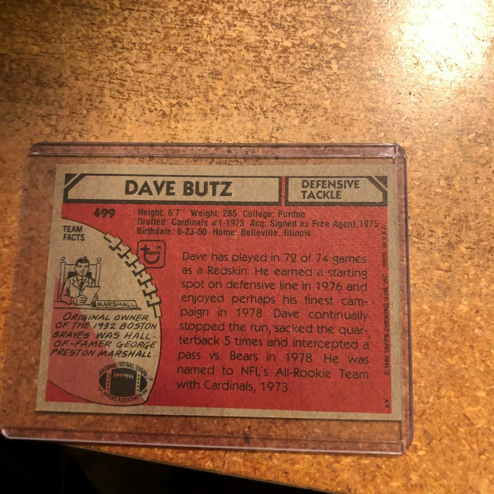 1980 Topps Football # 499 Dave Butz | eBay