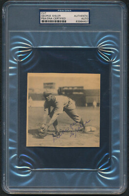 George Sisler Vintage HOF Signed Autograph Photo PSA DNA Authenticated ...