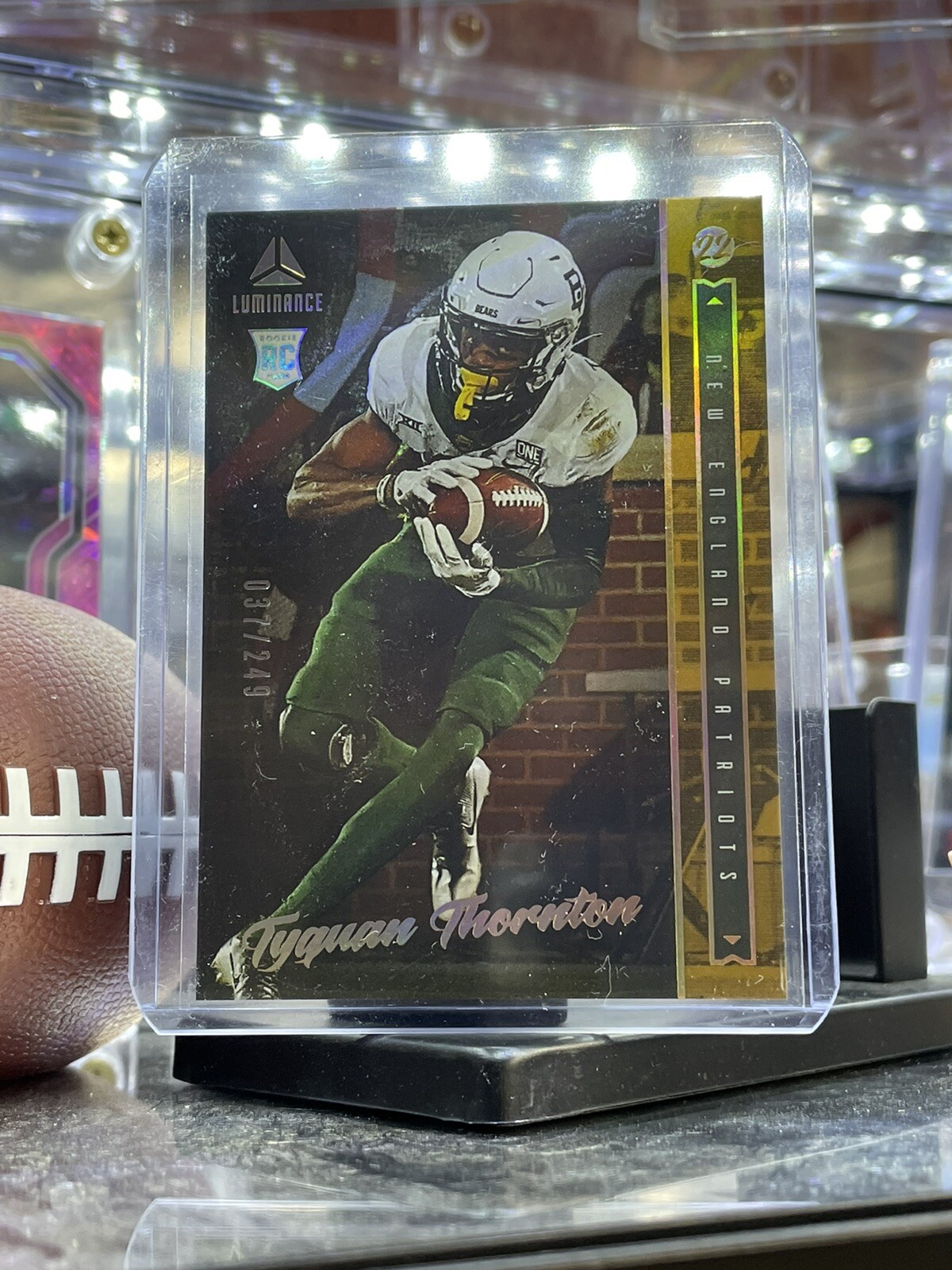 2022 LUMINANCE VERTICAL RC TYQUAN THORNTON GOLD /249 SP PATRIOTS ROOKIE ...