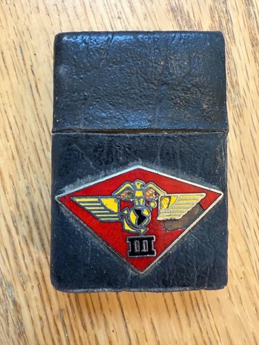 VINTAGE BLACK LEATHER WRAPPED ZIPPO MILITARY LIGHTER USED ZB9 | eBay