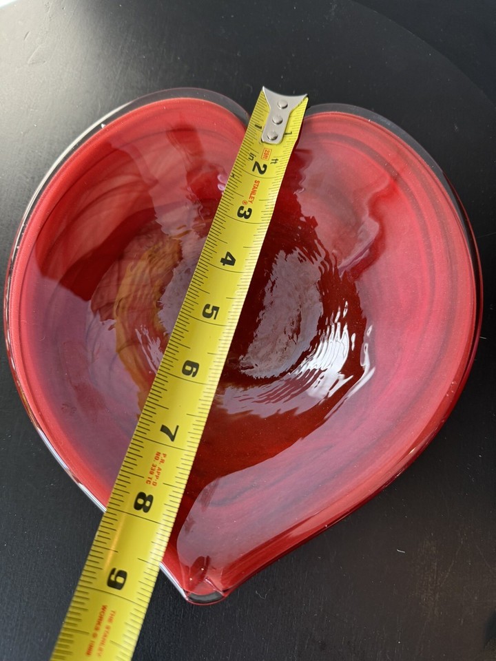 New Murano Red Heart Shaped Art Glass Italy Valentine’s Day Trinket ...