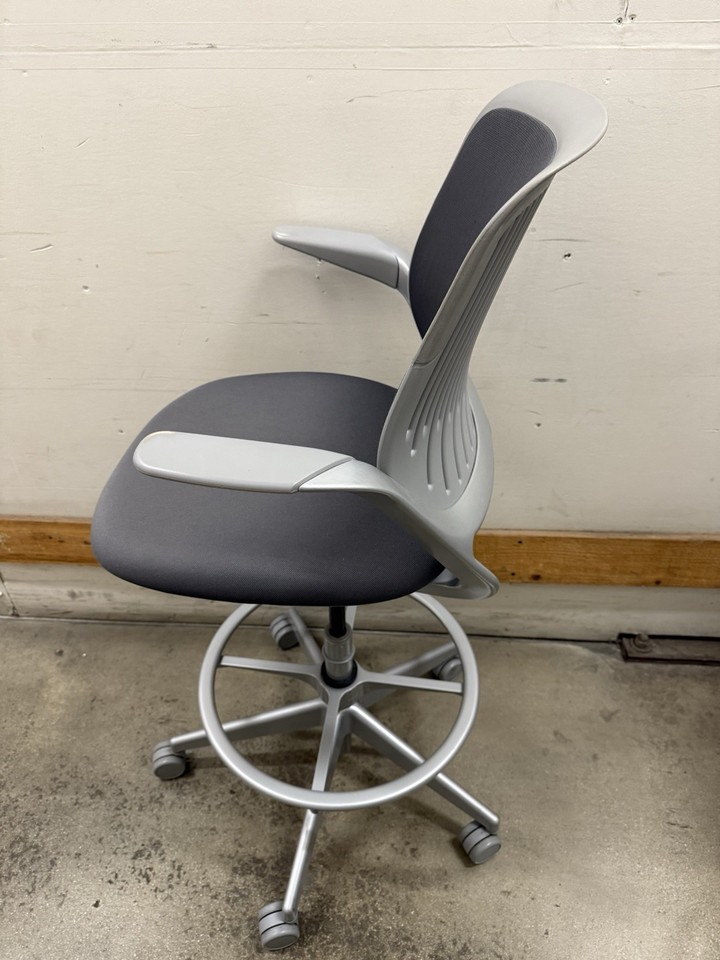 Steelcase Cobi Adjustable Ergonomic Drafting Stool - Silver & Grey ...