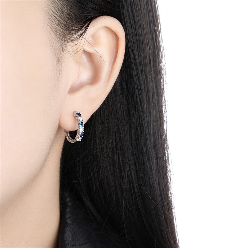 Crystal Hoop Earrings Jewellery Women Girls Gift Diamond Spacer ...