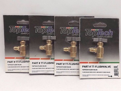 Lot of 4 – Toptech DC0016 Tt Flush Valve 1/4″ Mf and Safety Check Valve ...