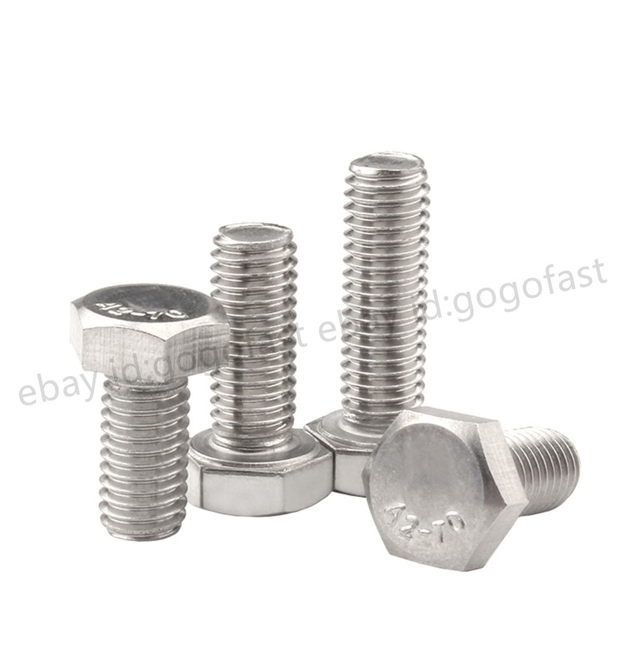 M9 Hexagon Head Bolts 304 Stainless Steel Hex Head Screws Pitch 1.0 / 1 ...