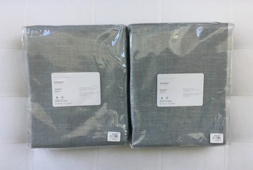 Pottery Barn 2 EMERY Drape Panel Curtain 50" x 96" Grommet Cot Lining ...
