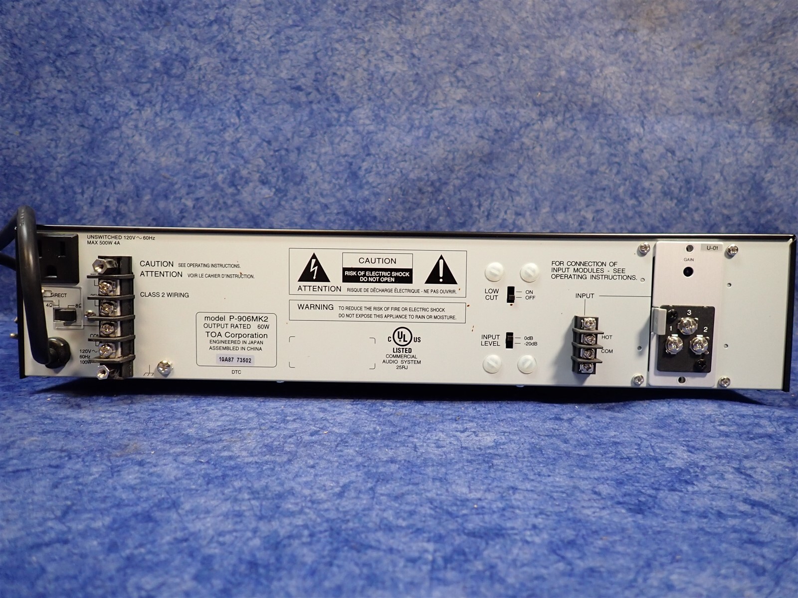 TOA 900 Series II P-906MK2 60 Watt Single-Channel Modular Power ...