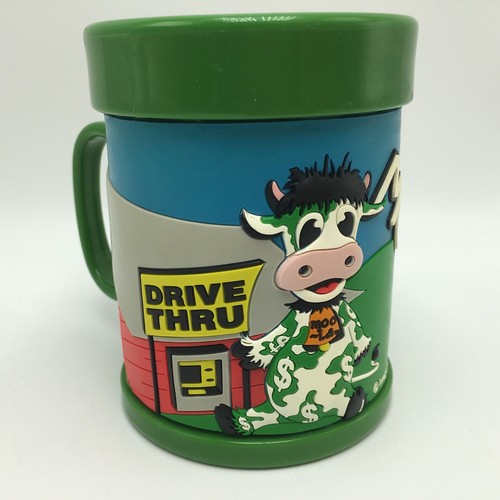 Vintage Moola Cash Cow Moo-La ATM Drive Thru Barn Money Mug Cup Green ...