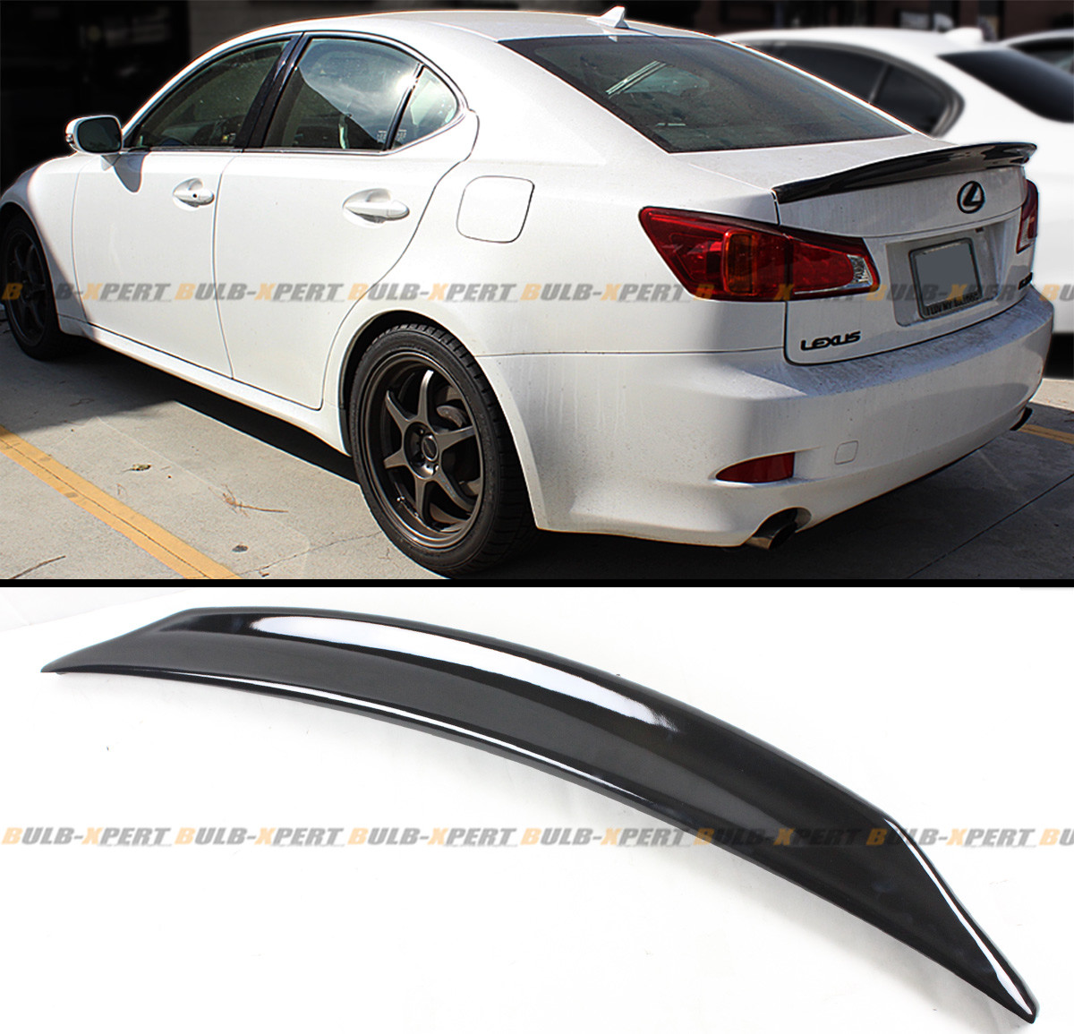 FOR 2006-13 LEXUS IS250 IS350 ISF JDM GLOSSY BLK DUCKBILL HIGHKICK ...