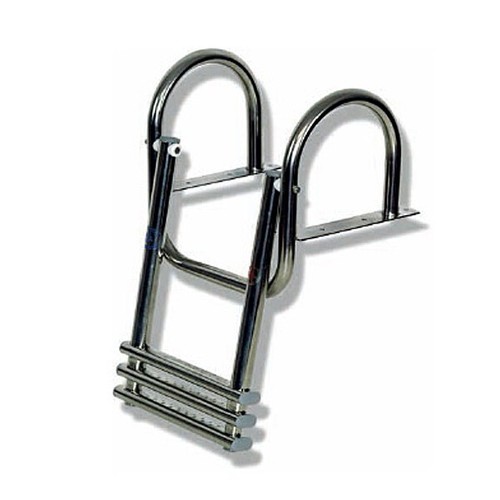 CEREDI Edelstahl Badeleiter mit Handgriff für Badeplattform 3 Stufen ...